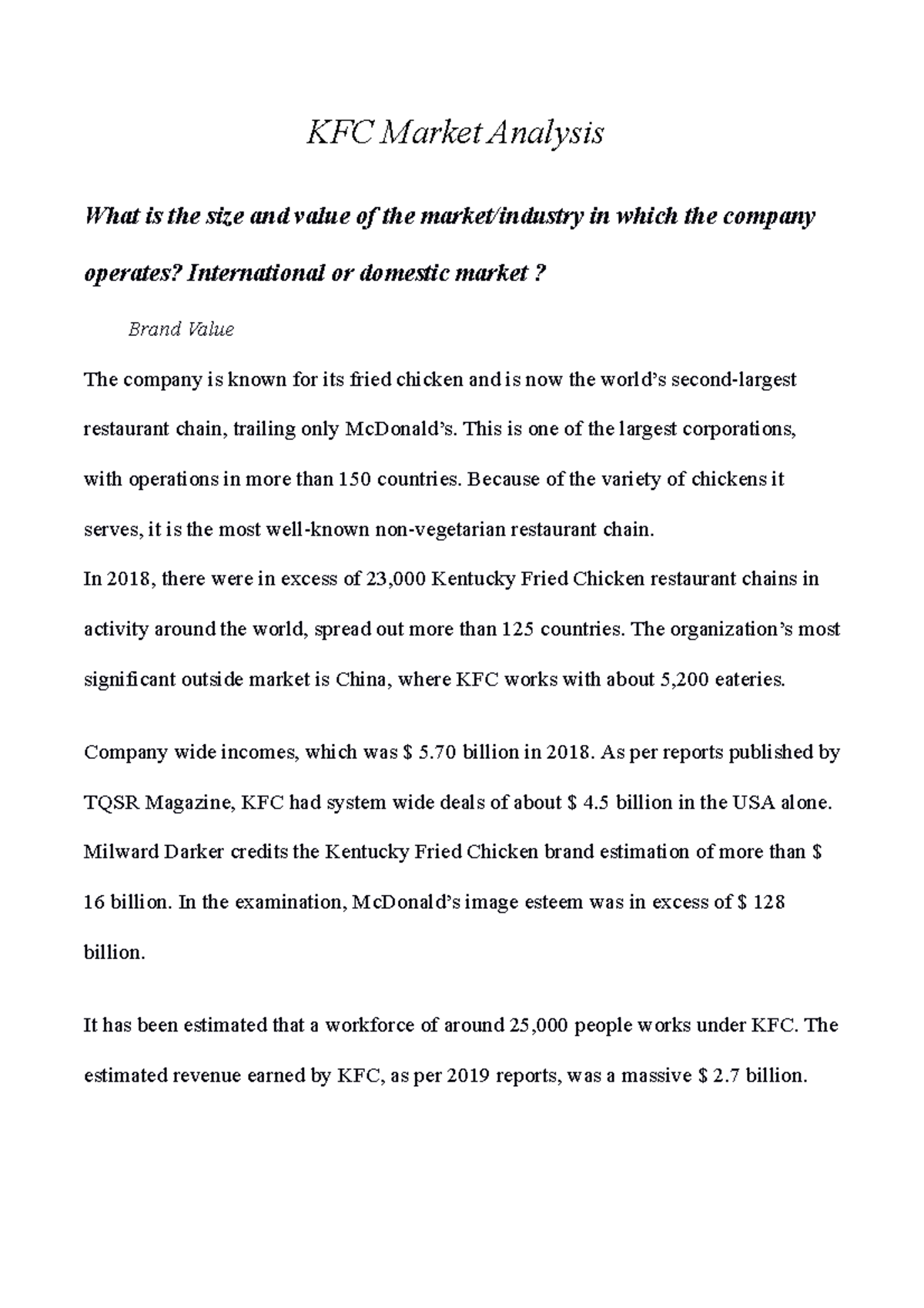 KFC-Market-Analysis - KFC market analysis whether on - KFC Market ...