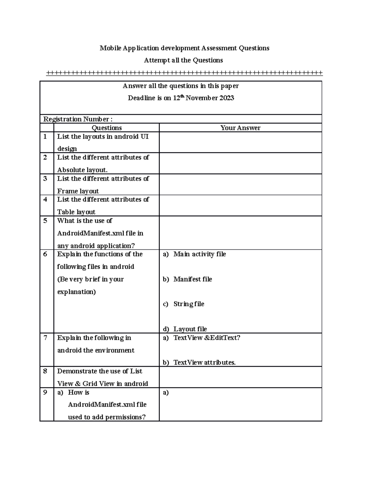 Assessment Project Activity - Mobile Application development Assessment ...