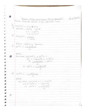 Math Notes 14 - Double-angled and half-angled formulas identities ...