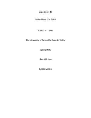 Experiment 24 (chemistry 2) - Experiment 24 A Rate Law and Activation ...