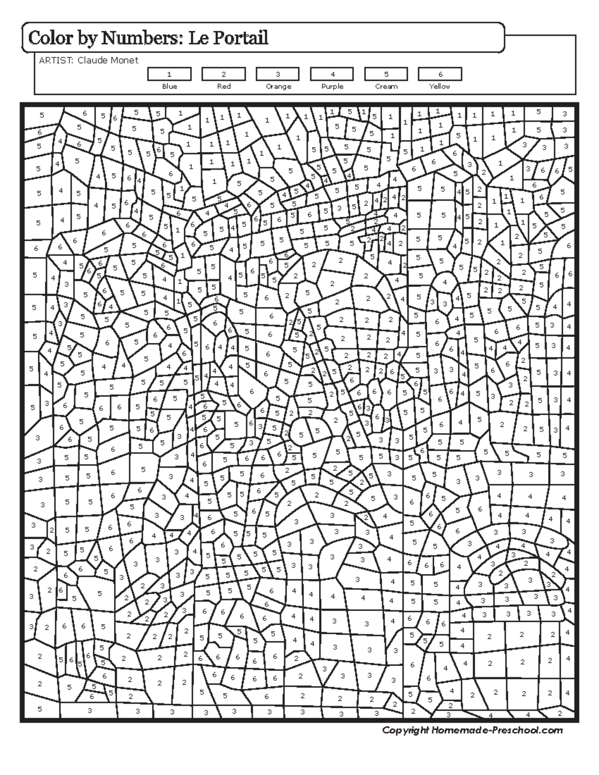 Le portail claude monet - ARTIST: Claude Monet Color by Numbers: Le ...