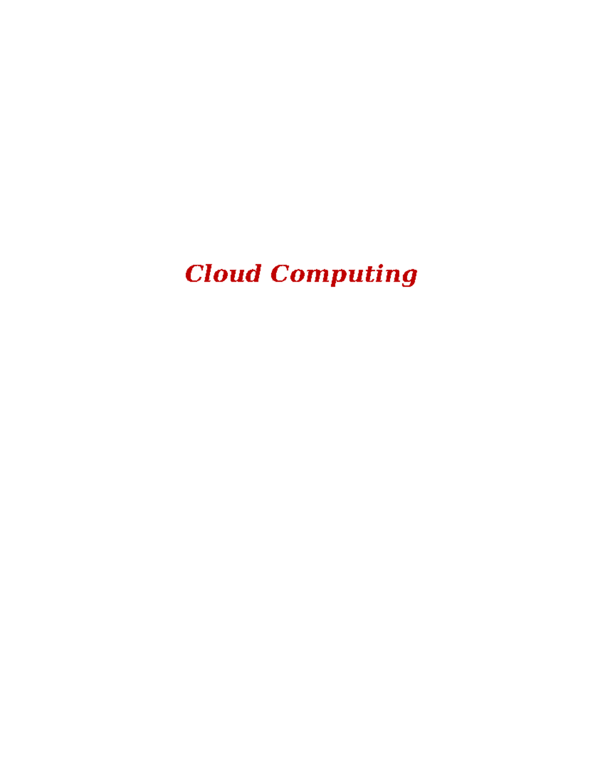 Cloud Computing intruduction - Cloud Computing Paper Title: - Cloud Computing 1) Abstract ...