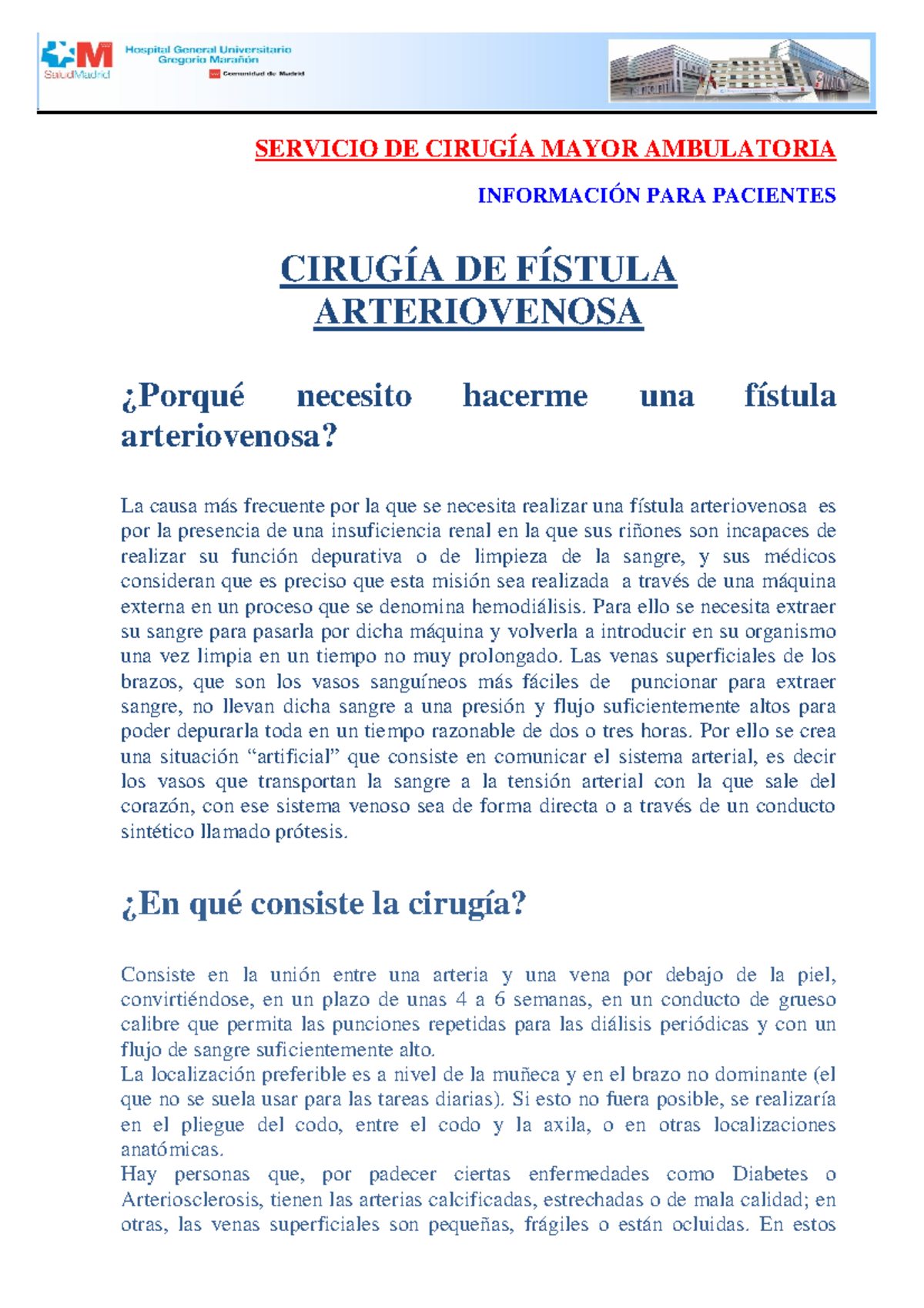 Cirugia de fístula arteriovenosa 1final - SERVICIO DE CIRUGÍA MAYOR ...