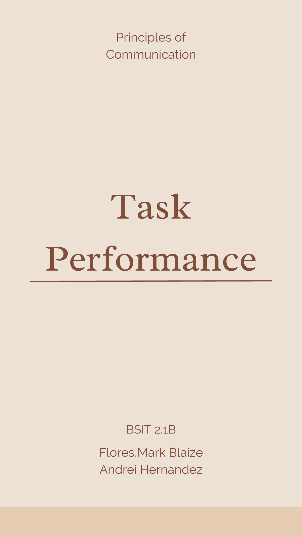 Priciple Of Communication - Task Performance Flores,Mark Blaize Andrei Hernandez BSIT 2 ...