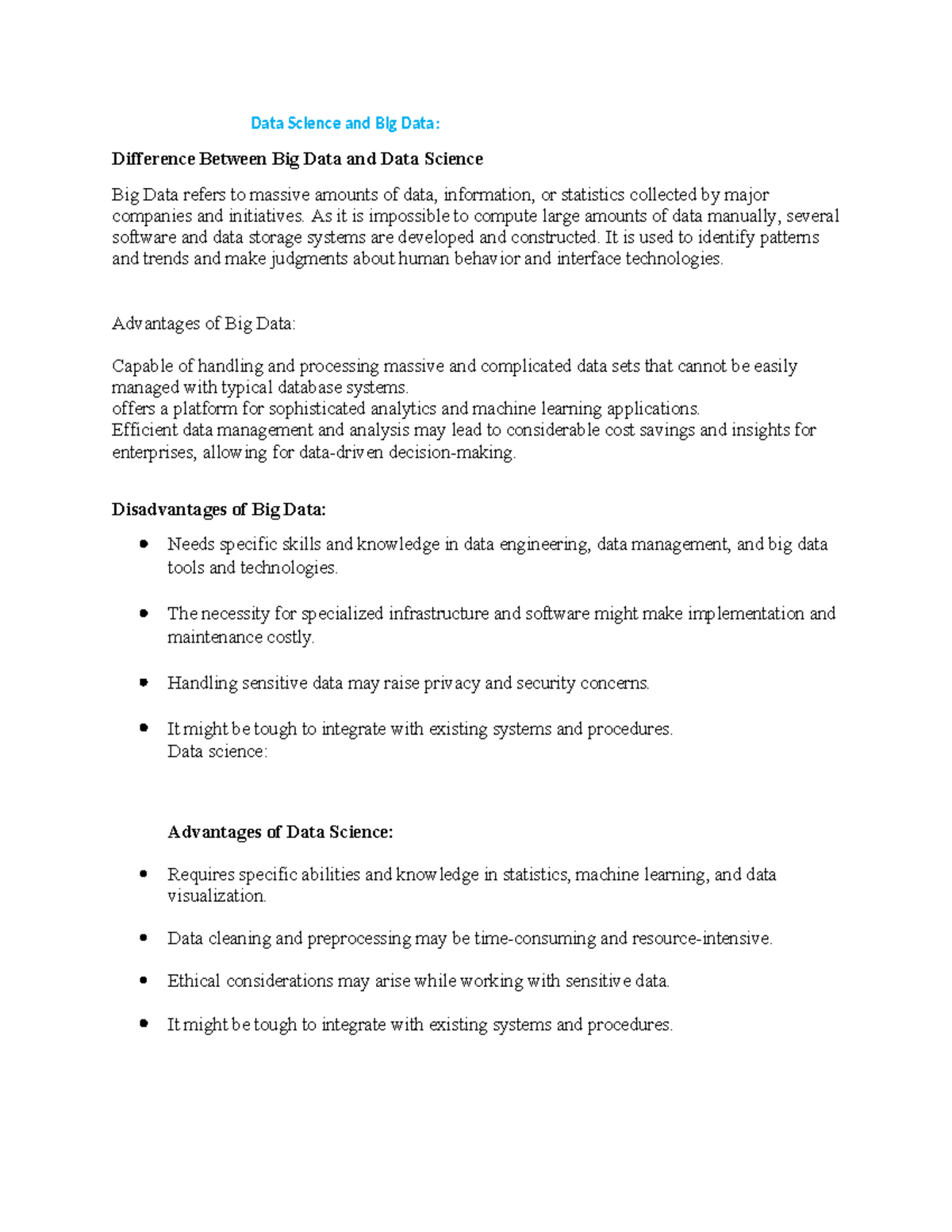 P4 Data Science and Big Data - Data Science and Big Data: Difference ...