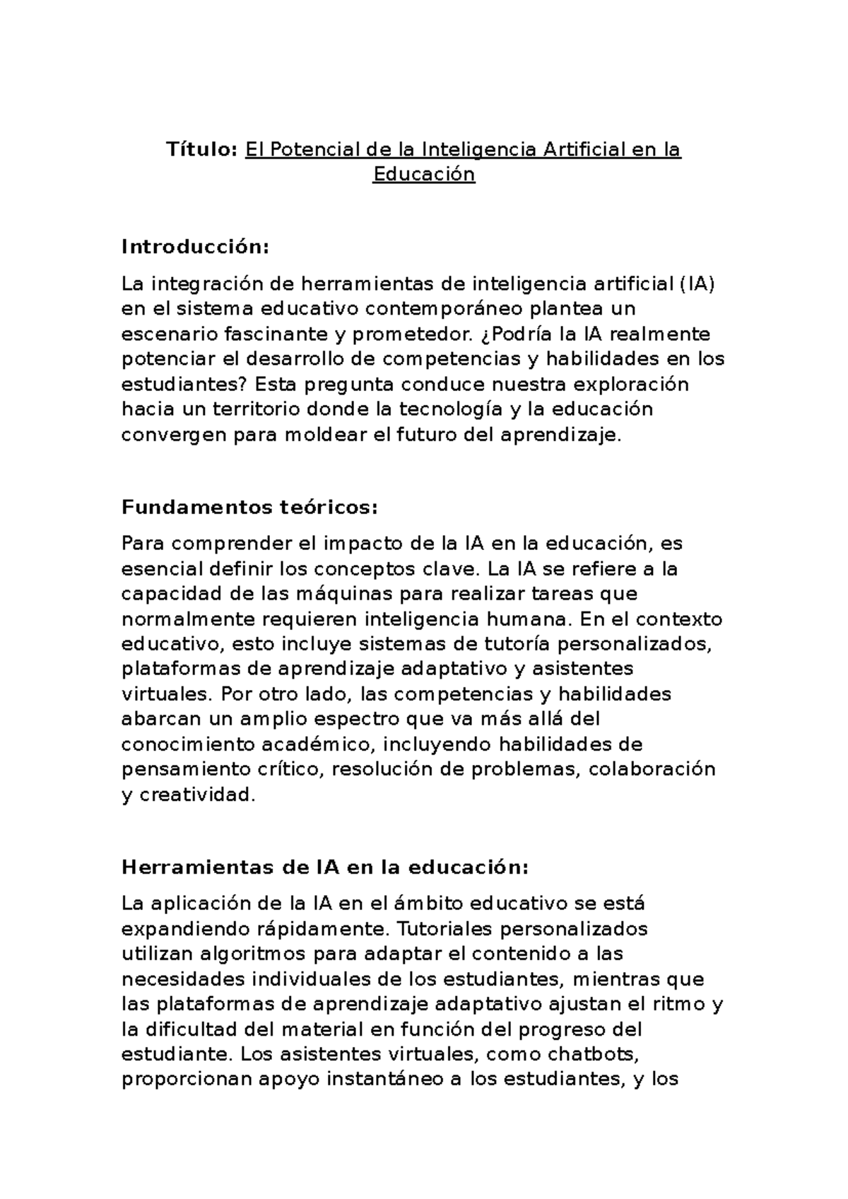 Kevin Bardales S06 T01 PC1 - Título: El Potencial de la Inteligencia ...