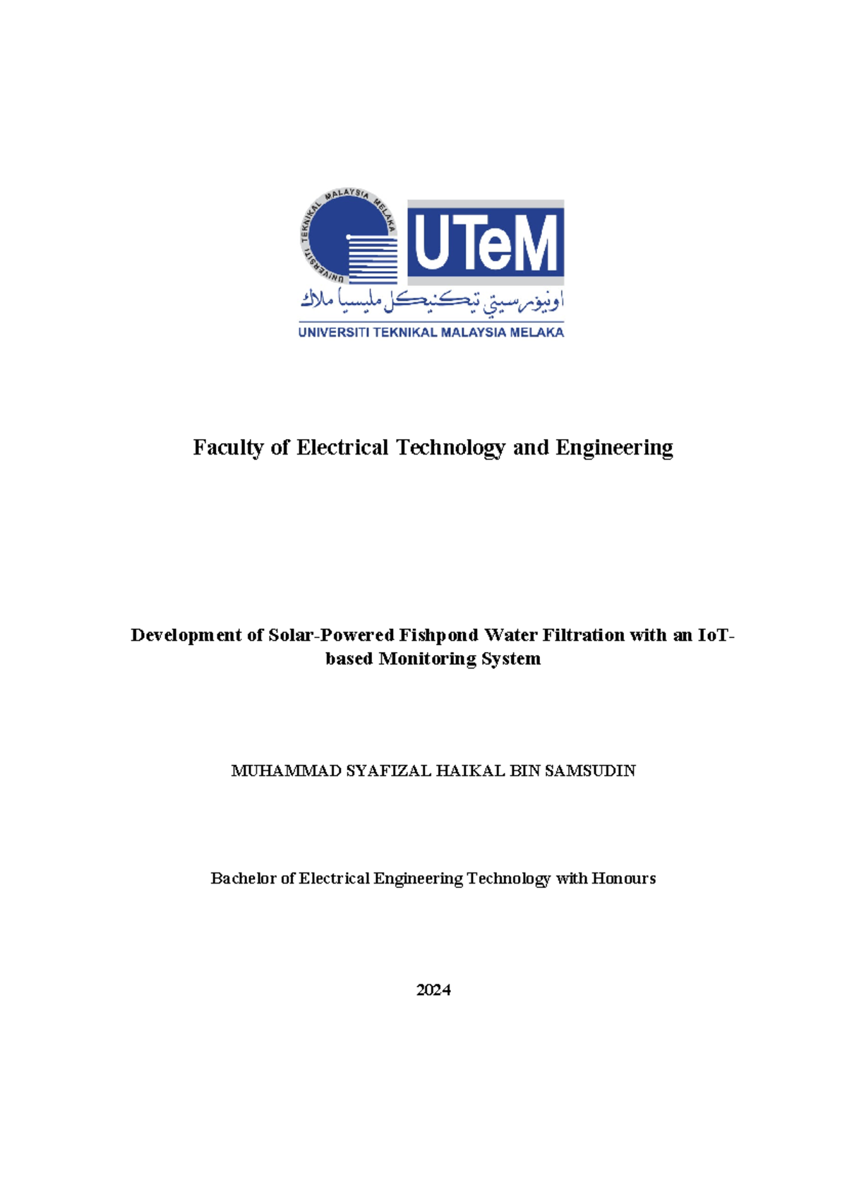 (FULL Report PSM 1)-Template-PSM1AND2-FTKE 16.2.2024 (1)u - Faculty of ...