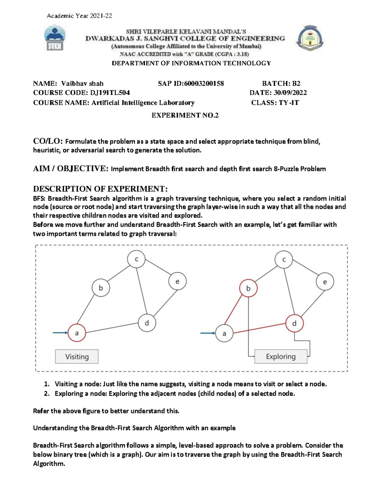600032001 58 AI EXP-2 - lab experiments ai - DEPARTMENT OF INFORMATION ...