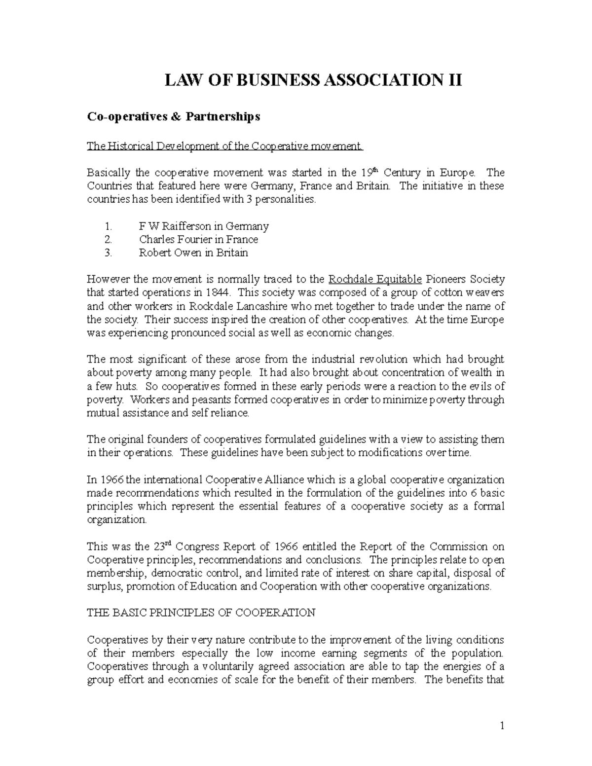 LAW OF Business Association II - LAW OF BUSINESS ASSOCIATION II Co ...