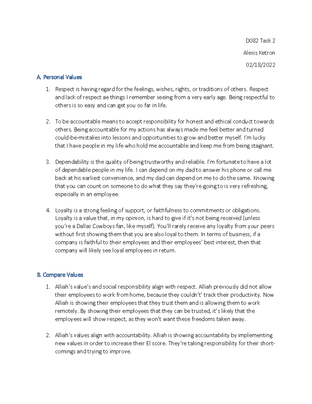 e and c intelligence D082 Task 2 - task 2 - D082 Task 2 Alexis Ketron ...