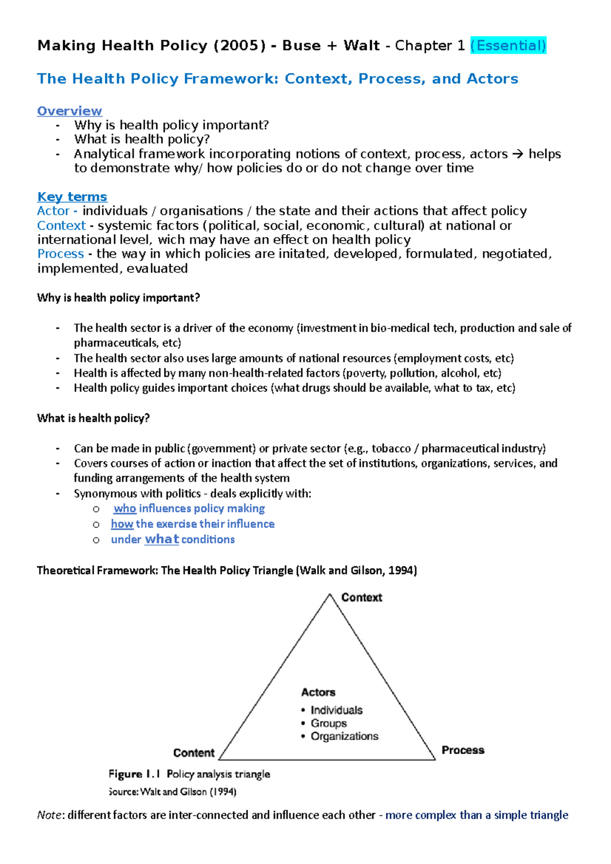 Making Health Policy Change - Making Health Policy (2005) - Buse + Walt ...