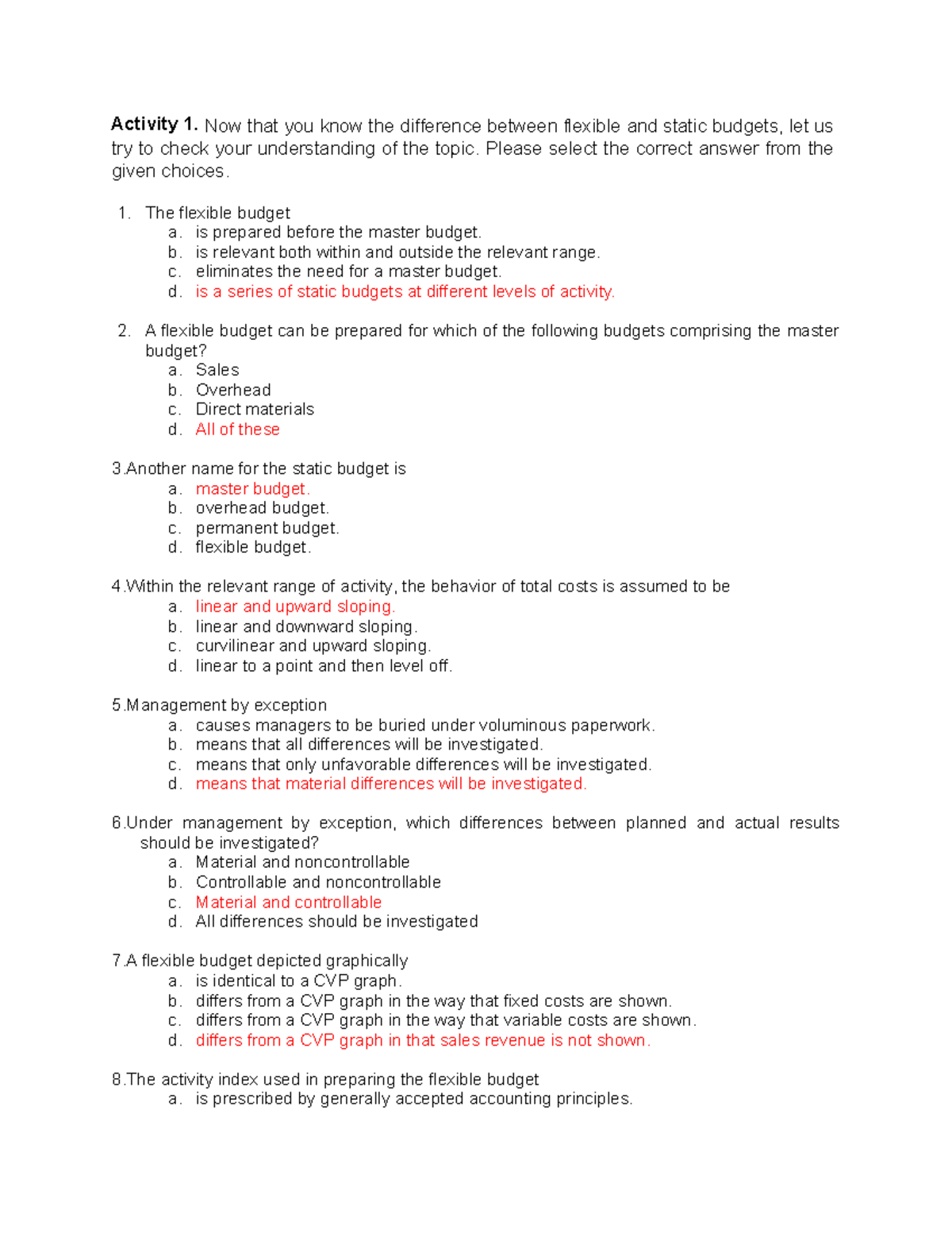 Performance Management System- QUIZ 8 - Activity 1. Now that you know ...