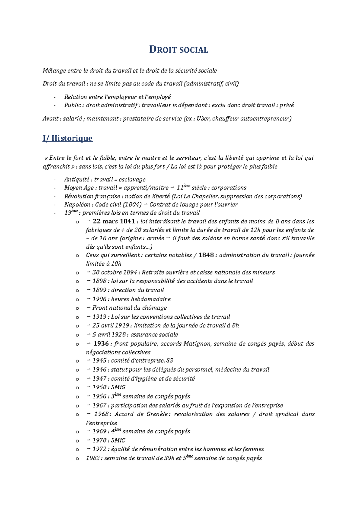 Chapitre 1 - Introduction - DROIT SOCIAL Mélange entre le droit du ...