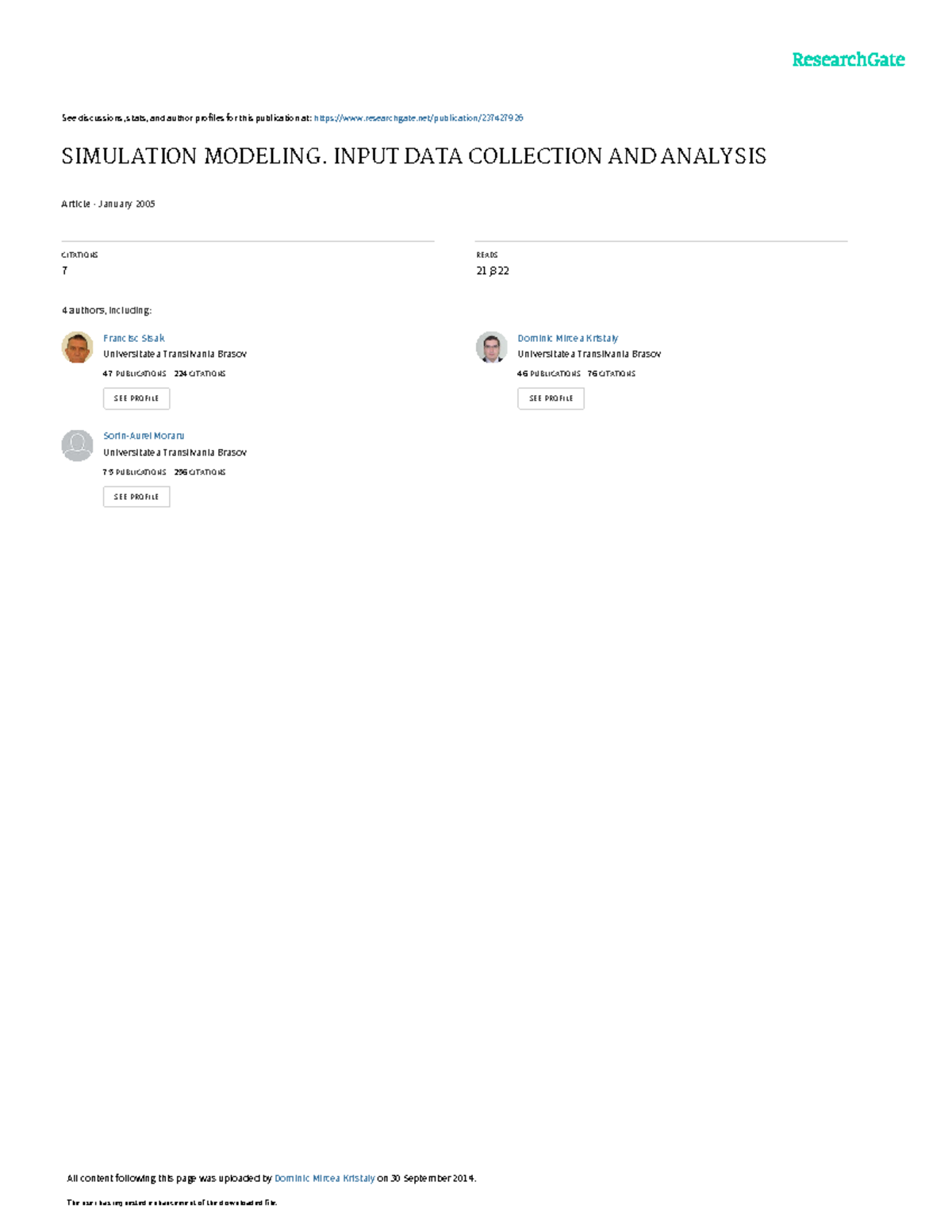 Simulation Modeling Input Data Collection And Anal See Discussions