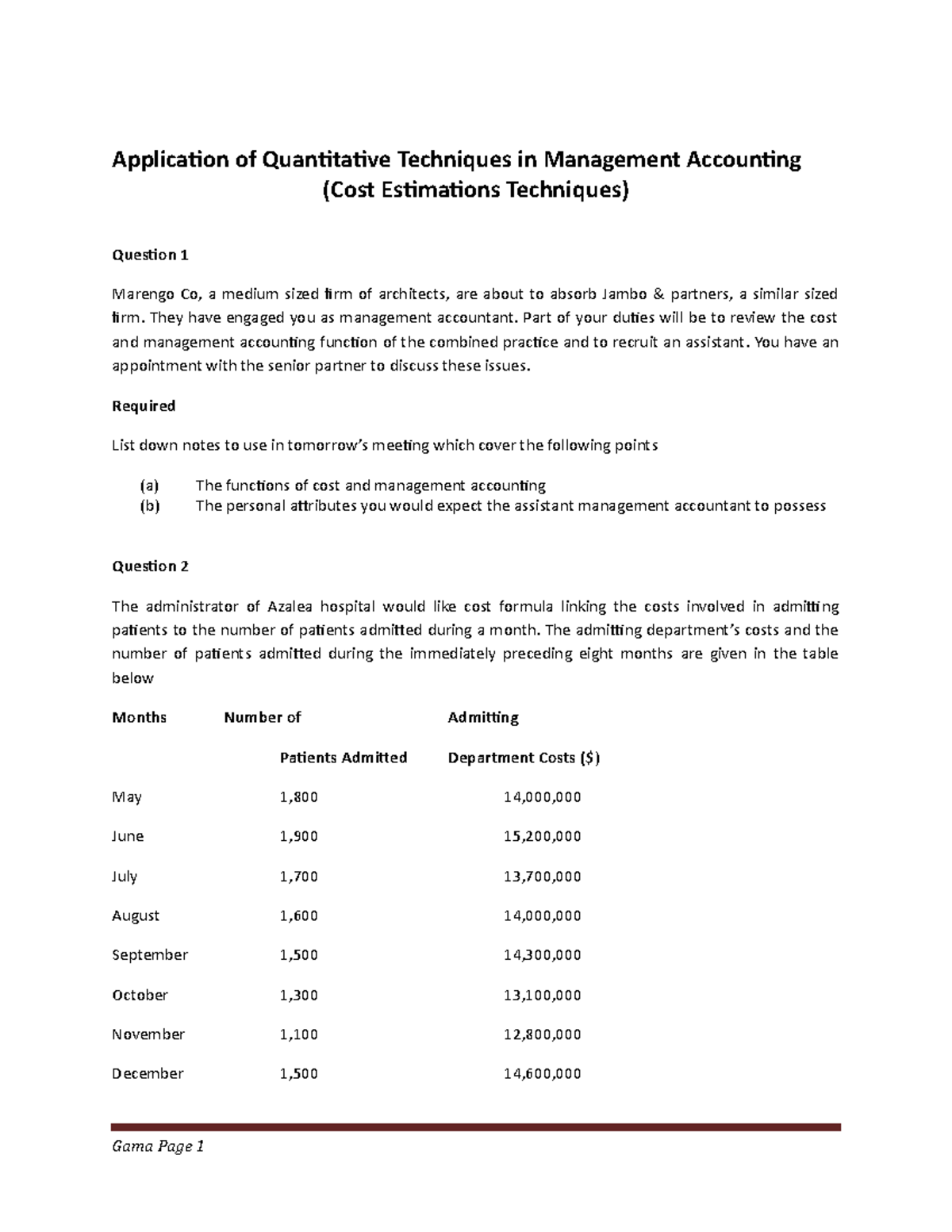 Review Questions - Materials for practice - Application of Quantitative ...