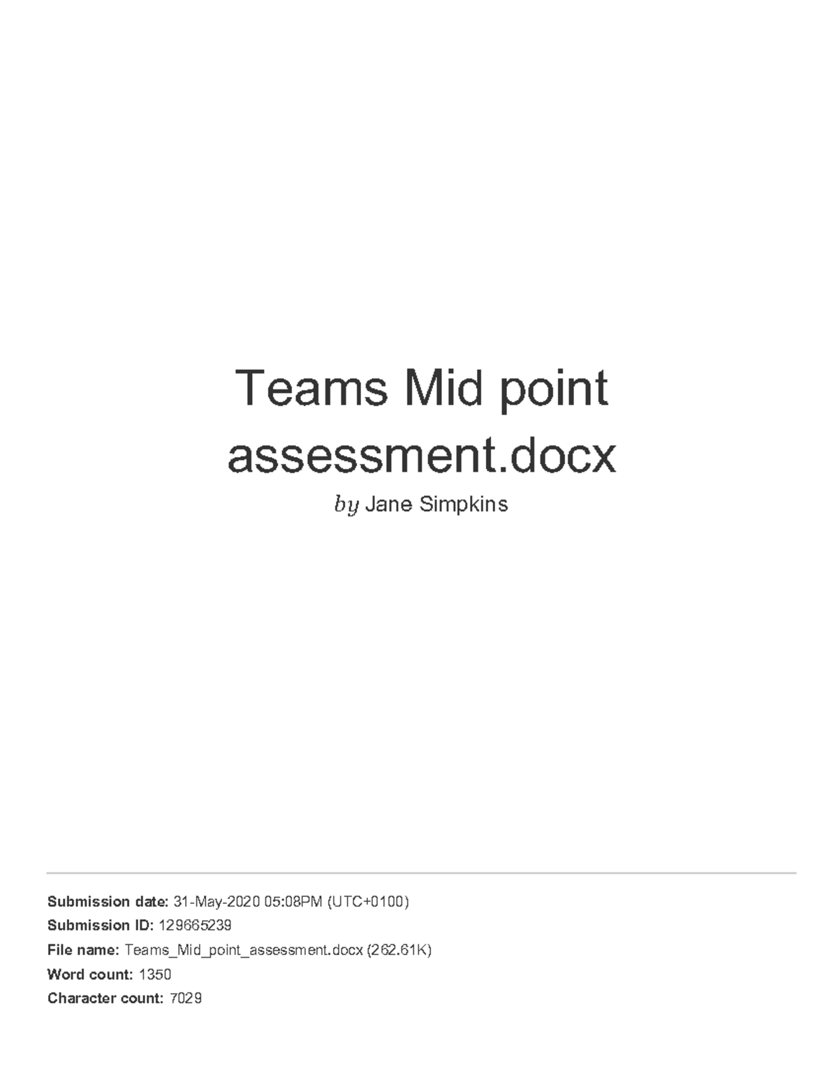Teams Mid point assessment - Teams Mid point assessment ####### by Jane ...