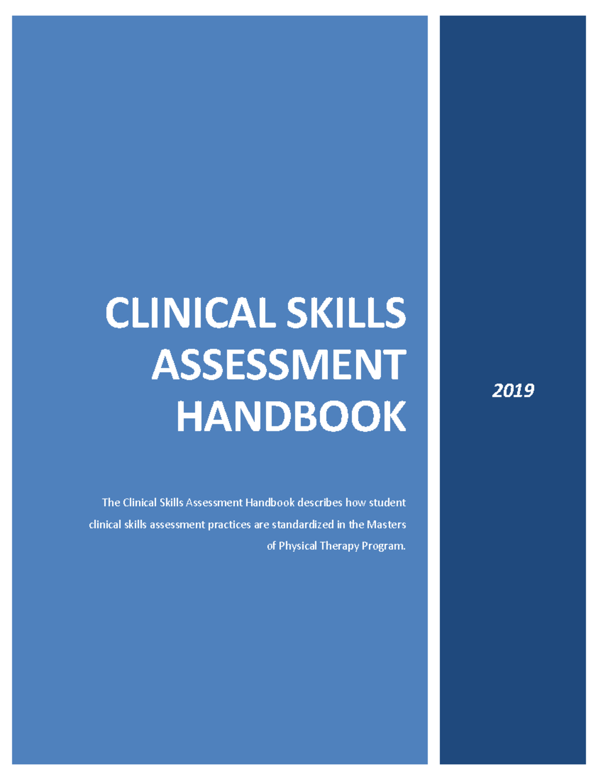CSA-Handbook Final Jul02-2019 - CLINICAL SKILLS ASSESSMENT HANDBOOK The ...