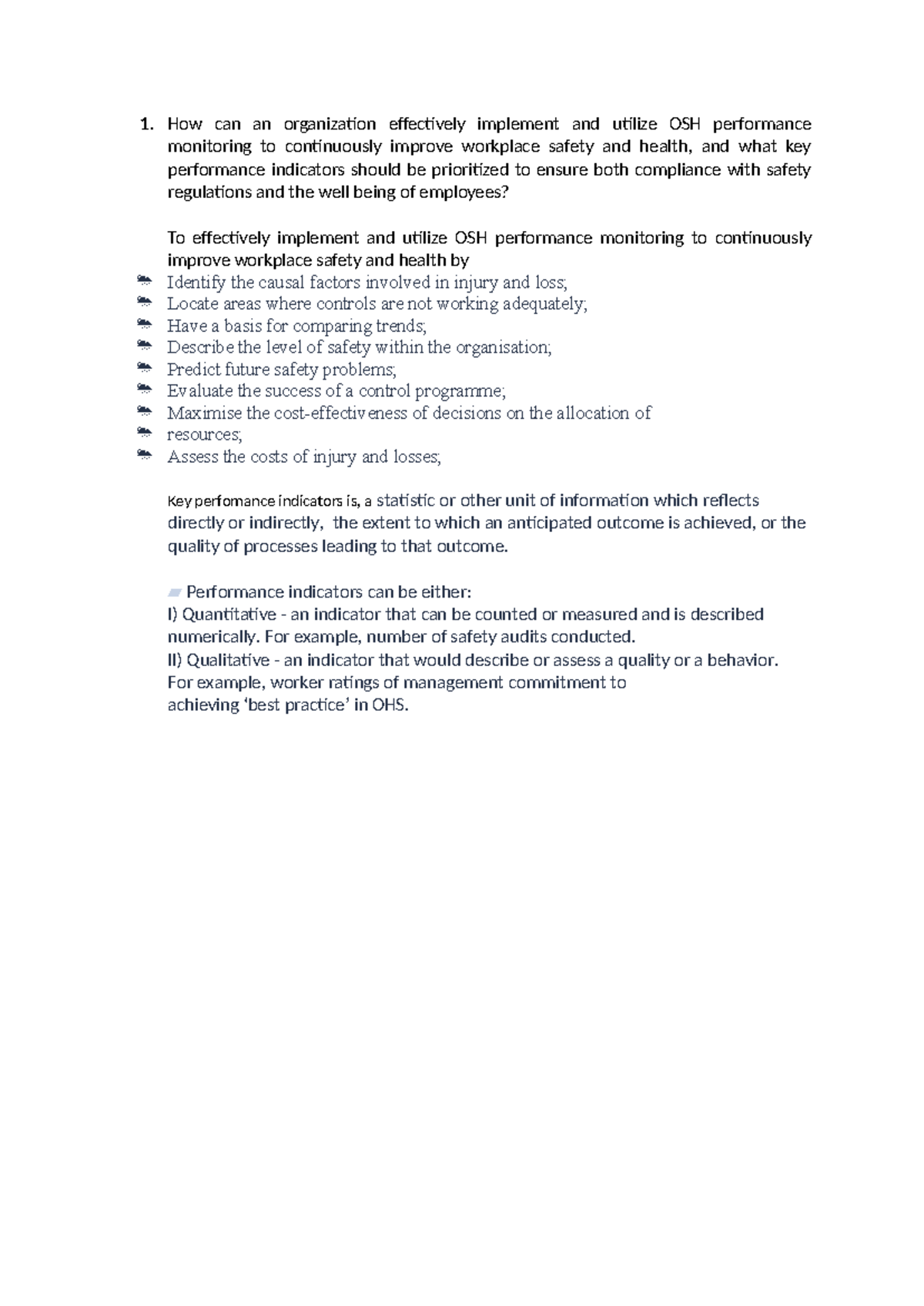 IHS113 WRITTEN REPORT - 1. How can an organization effectively ...