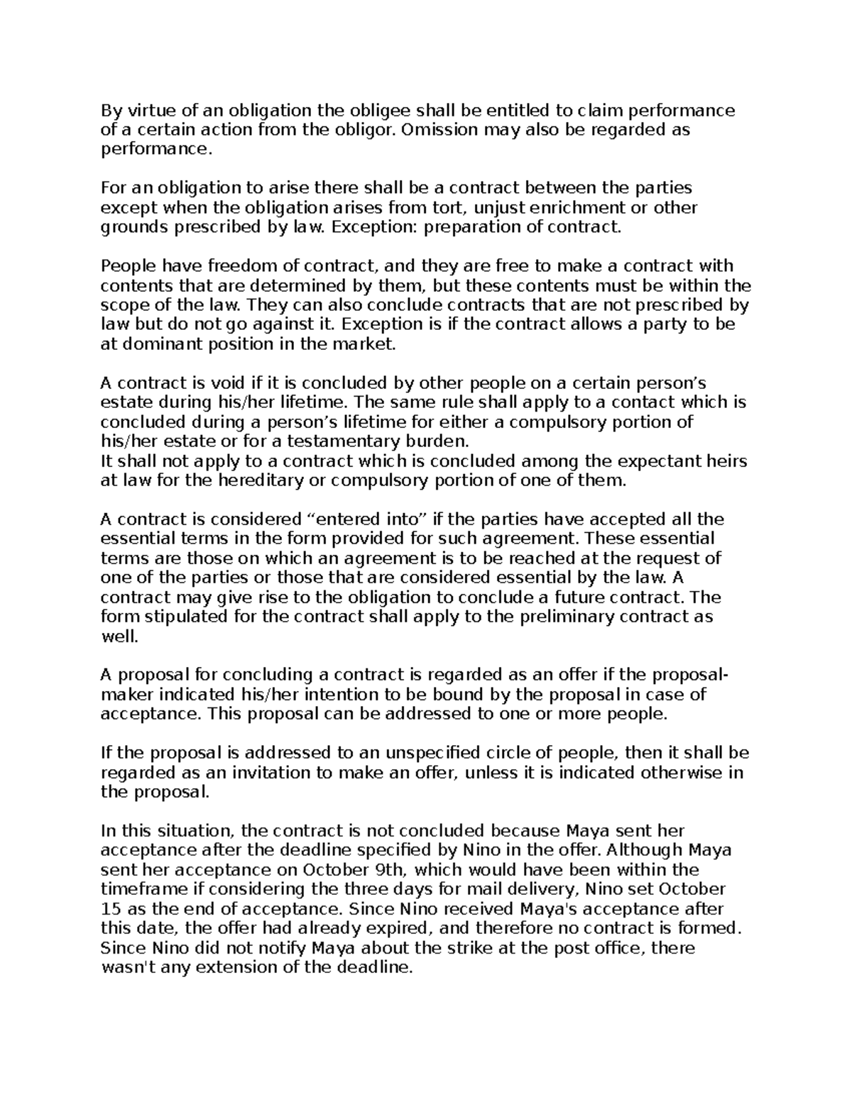Questions 3,4,5 - Summary Management - By virtue of an obligation the ...