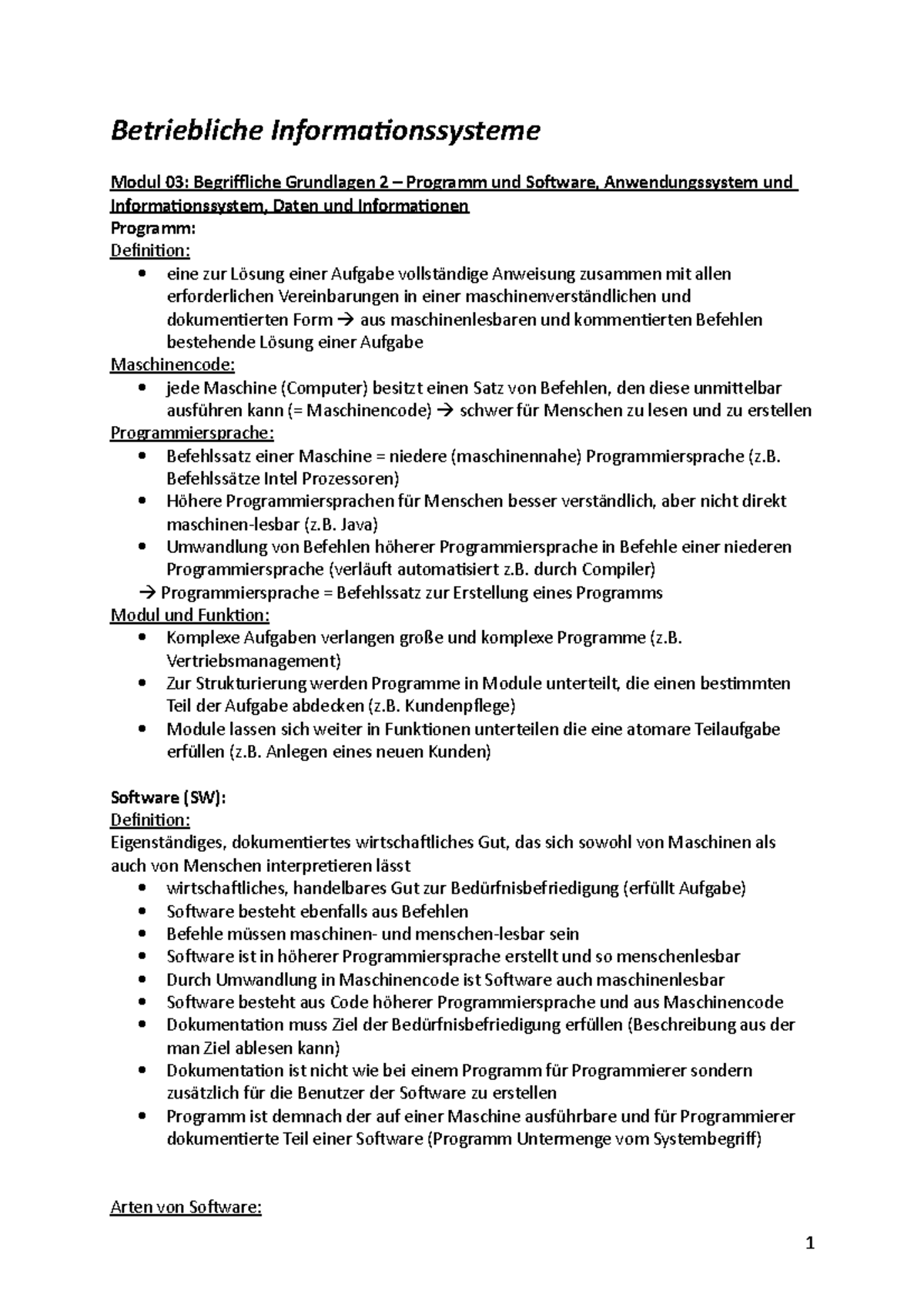 Betriebliche Informationssysteme - Befehlssätze Intel Prozessoren ...