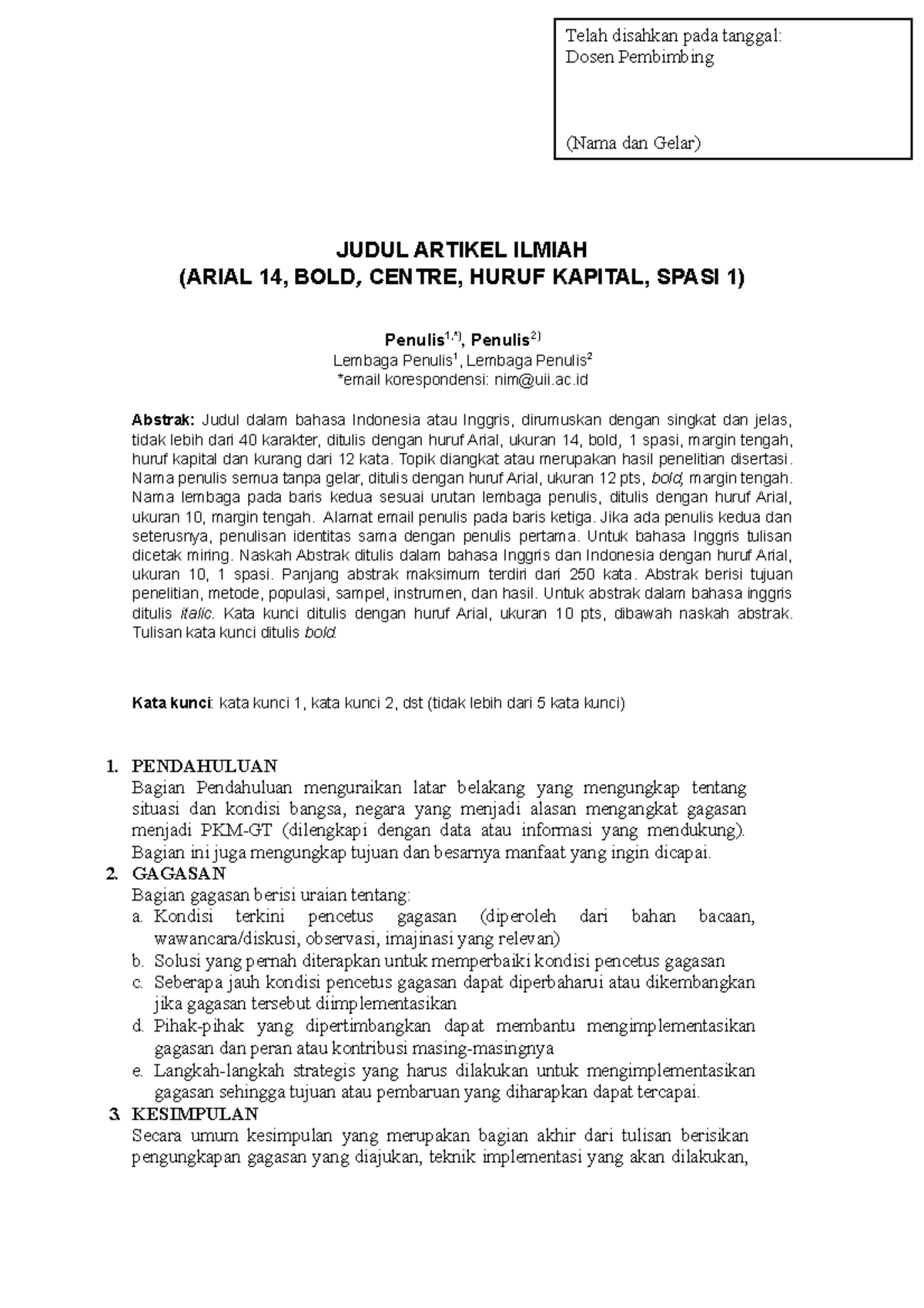 Template GT MPK 2020 - JUDUL ARTIKEL ILMIAH (ARIAL 14, BOLD, CENTRE ...