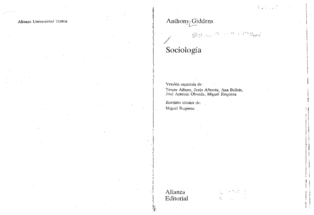 Giddens anthony sociologia cap 1 pdf - Alianza Universidad Textos AnthonyL9:iddens / "U:. - Studocu
