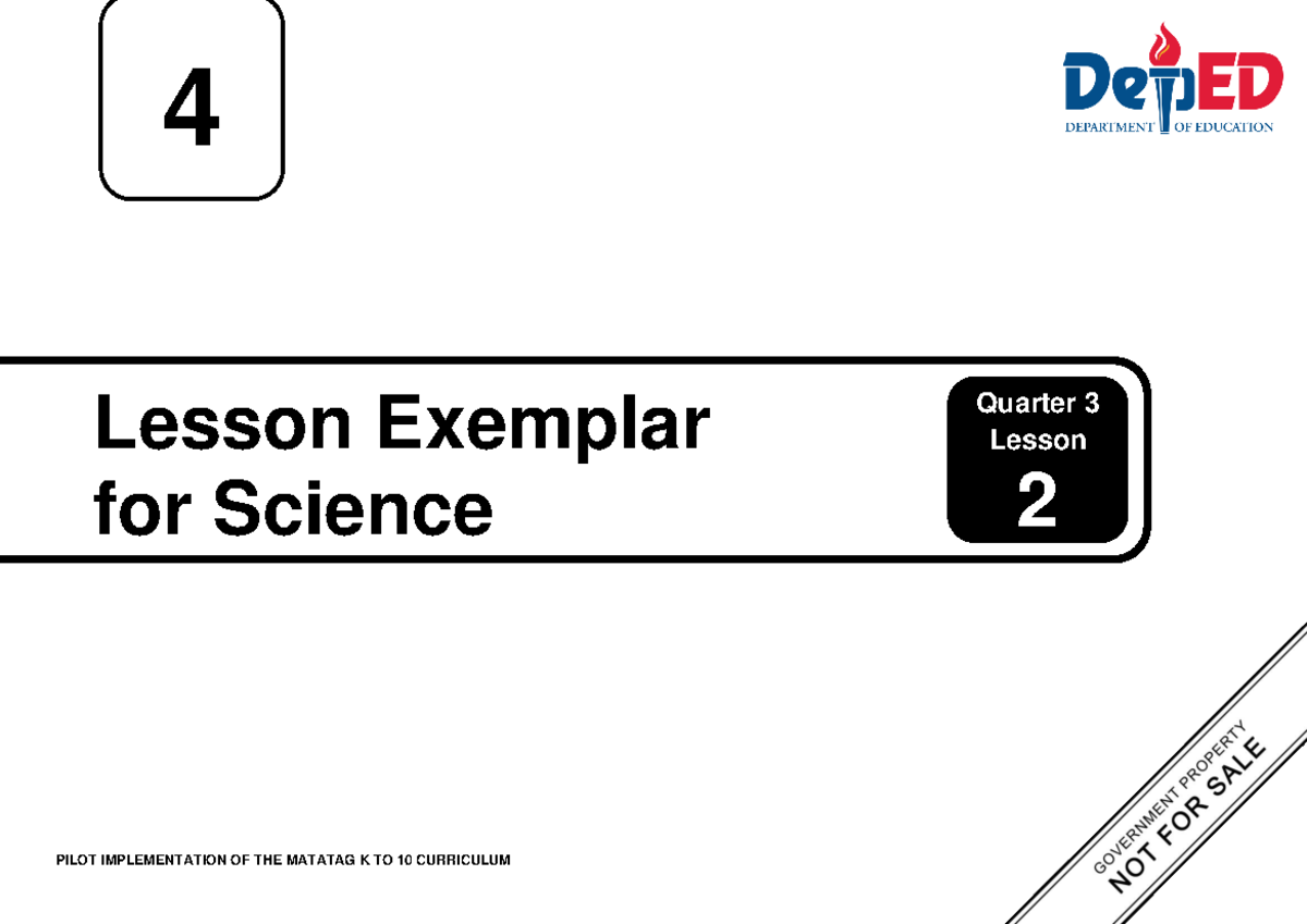 LE Q3 Science 4 Lesson 2 Weeks 4-5 - PILOT IMPLEMENTATION OF THE ...