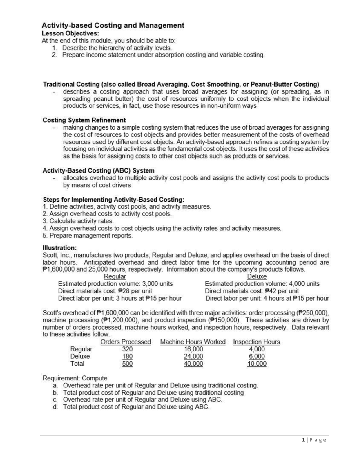8 Activity Based Costing ABC and Management ABM - Costing and ...
