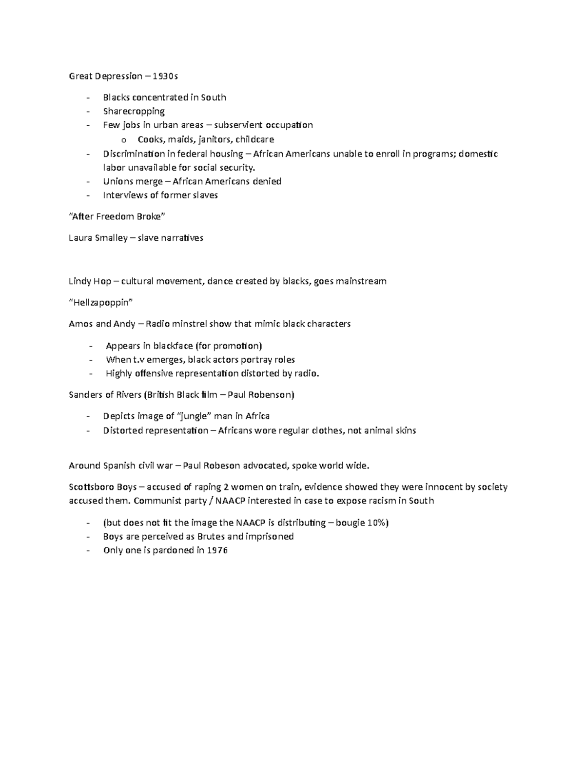 1930's - Lecture Notes - Prof. White - Great Depression – 1930s ...