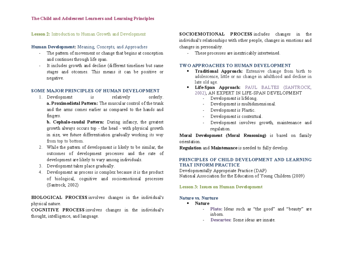 CALP reviewer - The Child and Adolescent Learners and Learning ...