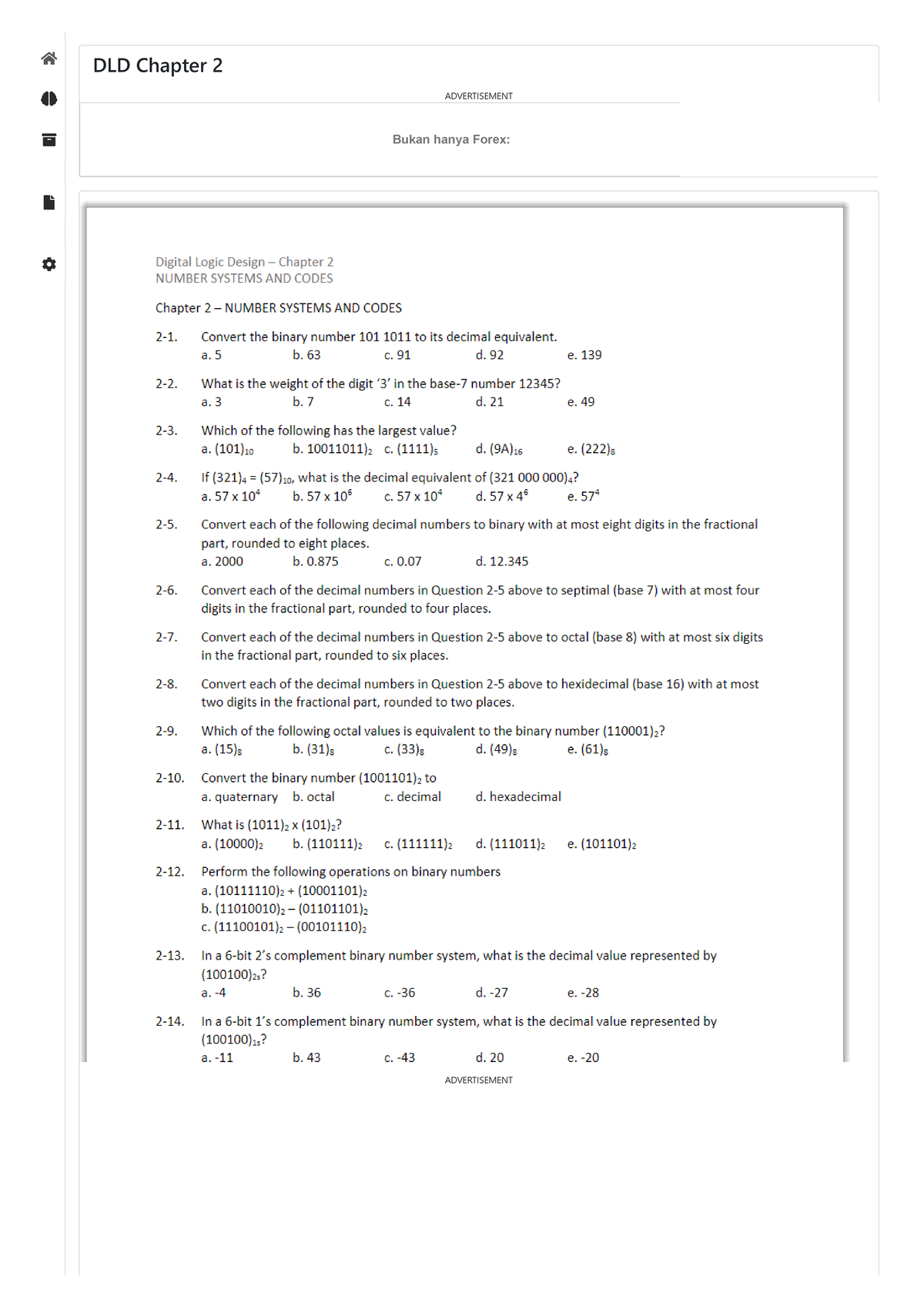 DLD Chapter 2 - digital logic design exerices or notes - DLD Chapter 2 ...