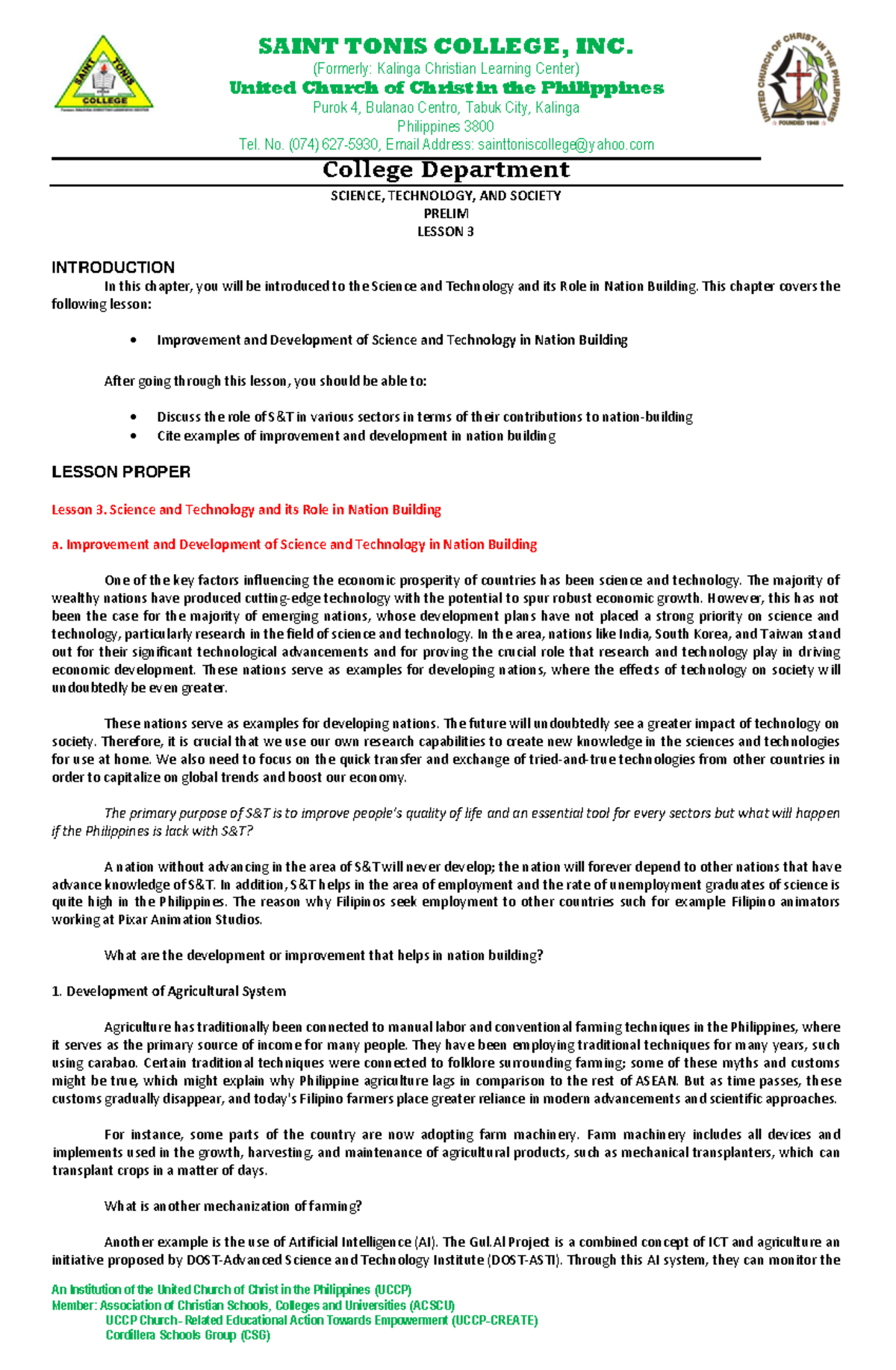 Local media 6627394205130146650 - SAINT TONIS COLLEGE, INC. (Formerly ...
