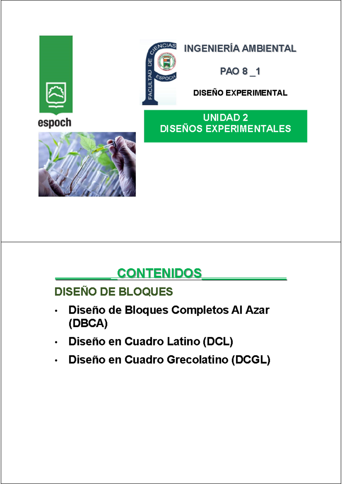 09. Diseño cuadrado Latino - Greco Latino - INGENIERÍA AMBIENTAL PAO 8 ...