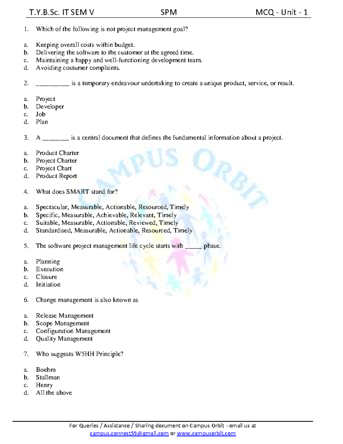Software Project Management Unit 1 - IT engineering - MU - Studocu