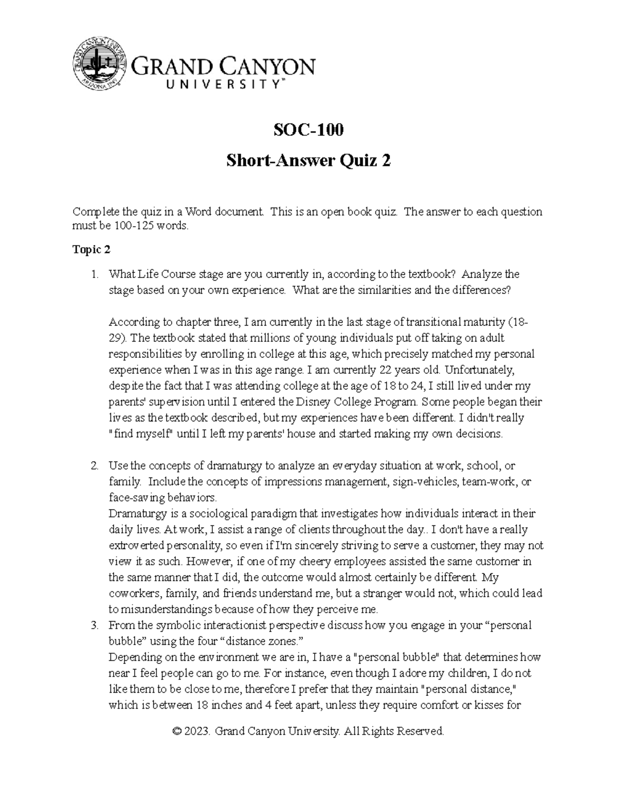 SOC-100.Short-Answer Quiz 2 1-8-18 - SOC- Short-Answer Quiz 2 Complete ...