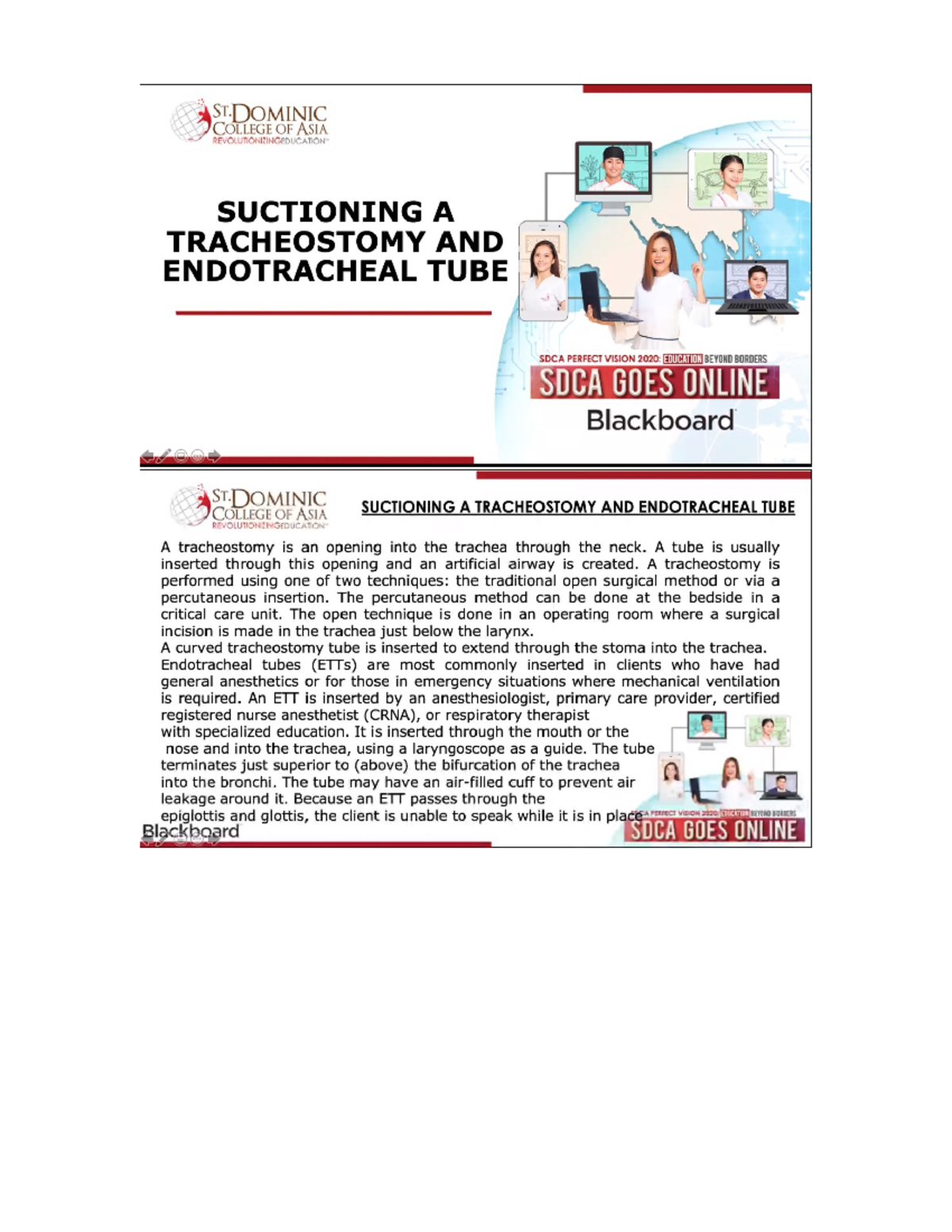 Suctioning - Lecture notes - Medtech course - Studocu