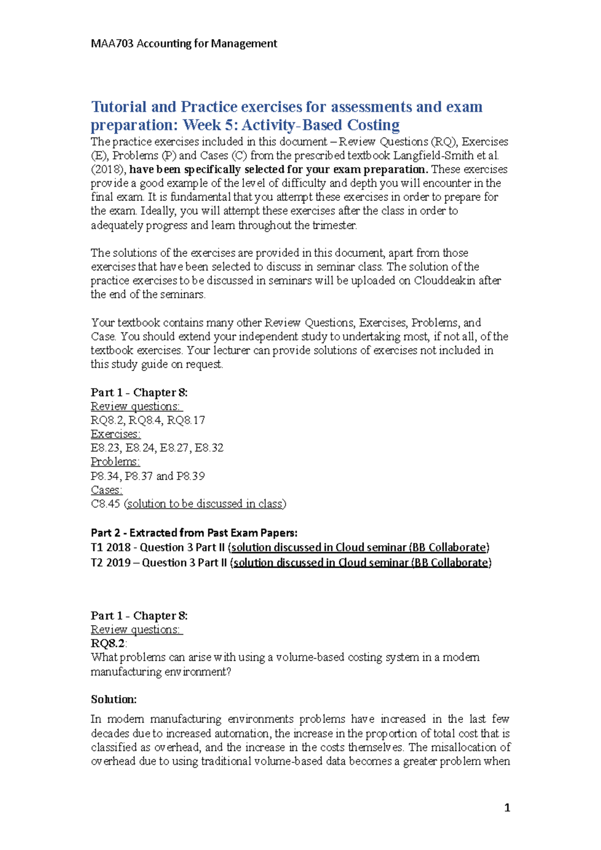 Tutorial and Practice exercises for assessments and exam preparation ...