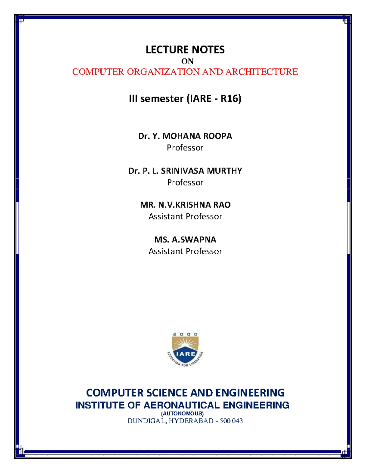 DATA Analytics III-I - nop - R22 B. CSE Syllabus JNTU HYDERABAD 1 ...