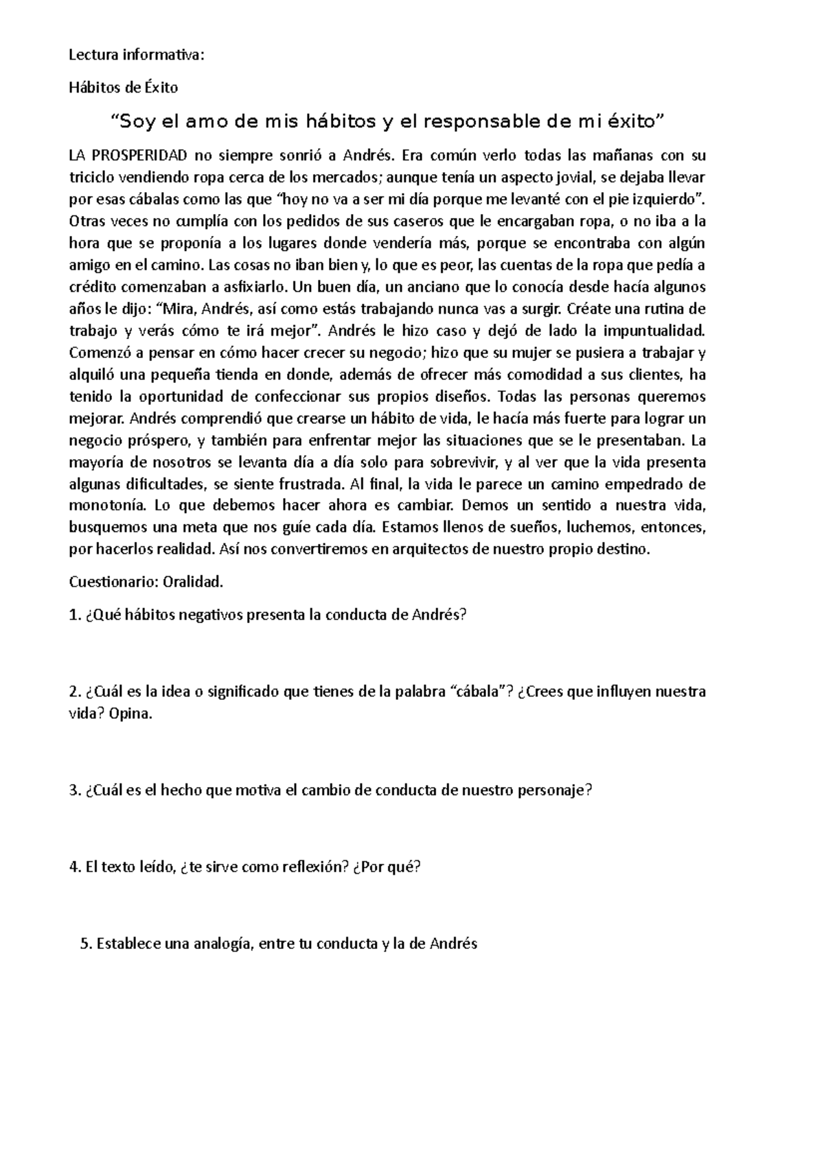 Lectura informativa - espero que le sirva de mucho - Lectura ...