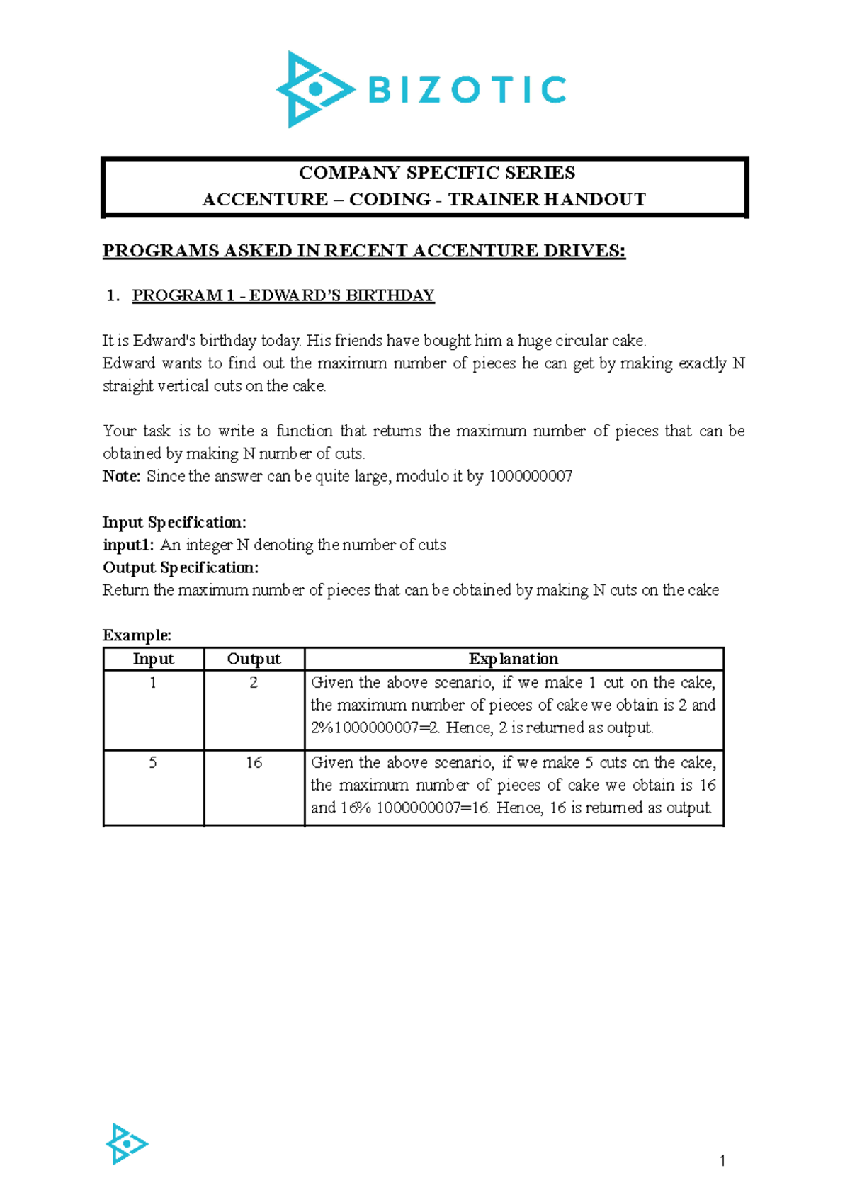 1 Accenture 2024 Coding Trainer Handout Company Specific Series Accenture Coding Trainer 