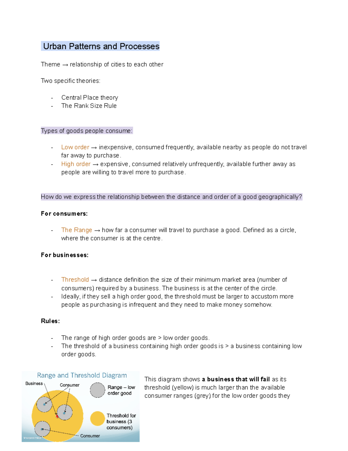 Urban Patterns and Processes Lecture Notes - Urban Patterns and ...