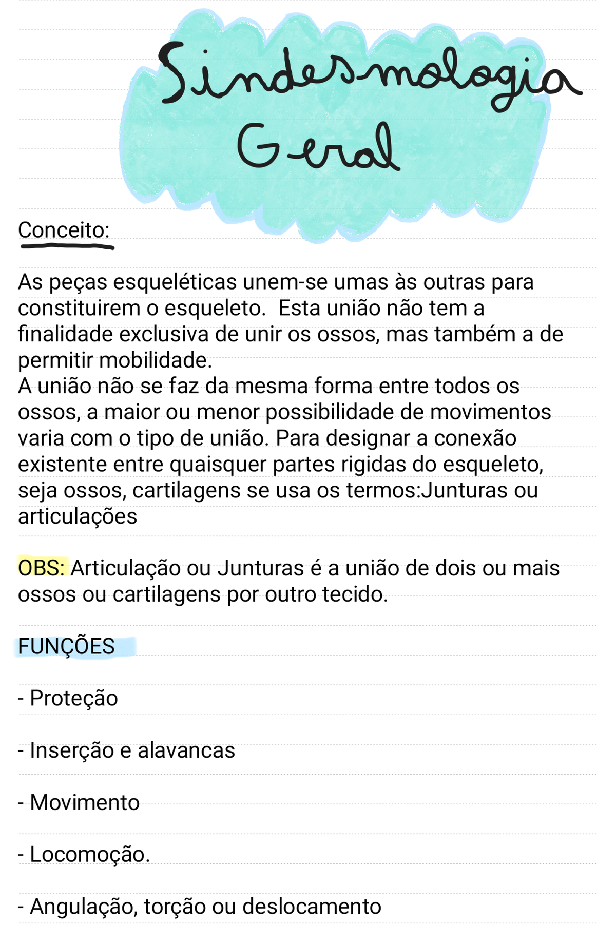Sindesmologia Geral - Medicina Veterinária - Studocu