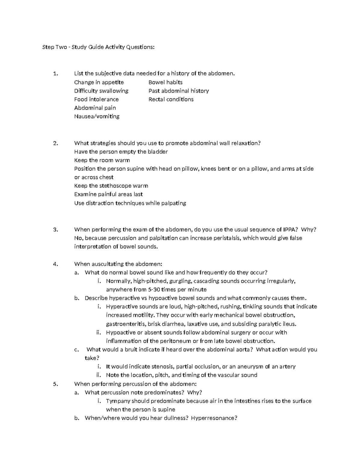 147 Module 6 Study Guide - Step Two - Study Guide Activity Questions: 1 ...