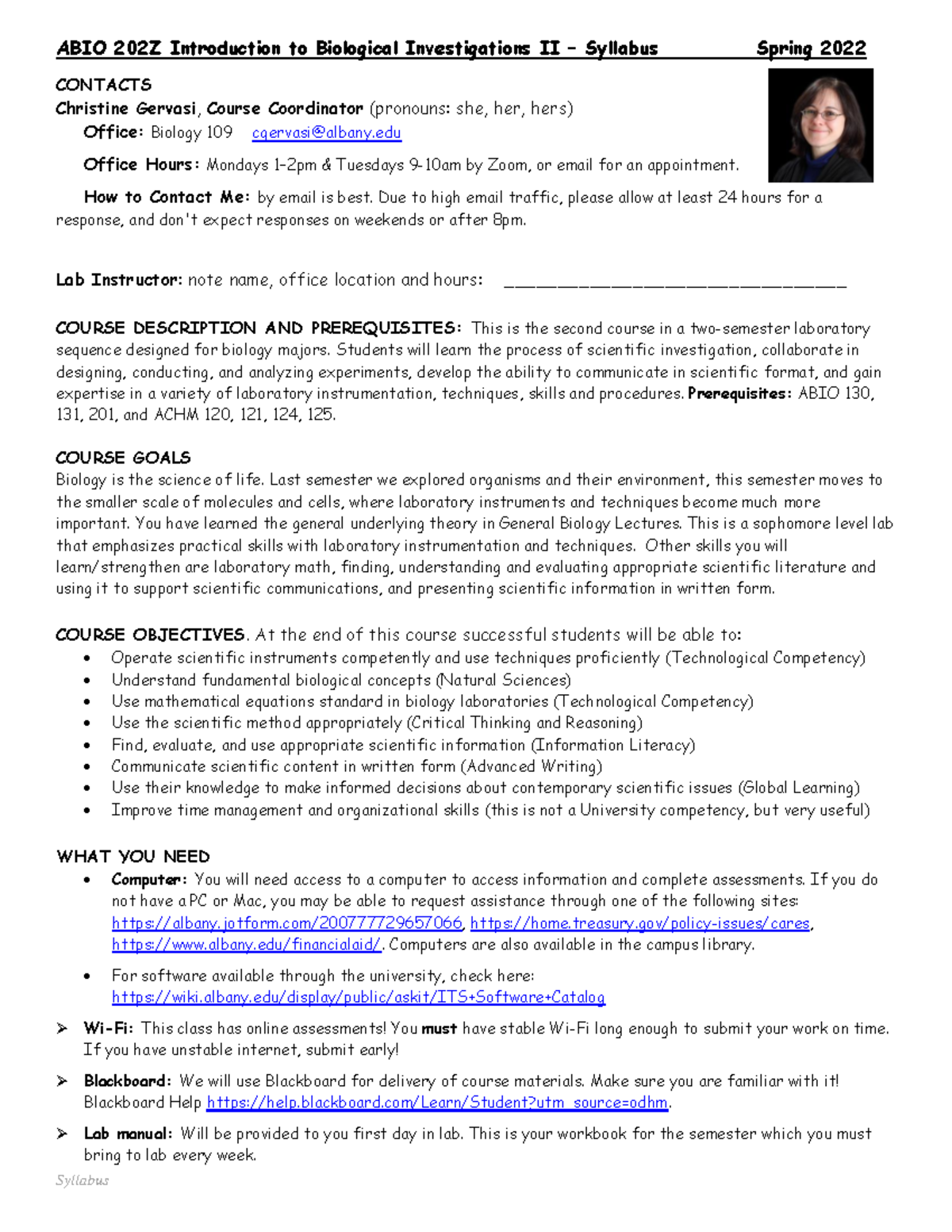 202Z '22 Syllabus - COURSE DESCRIPTION AND PREREQUISITES - ABIO 202Z ...
