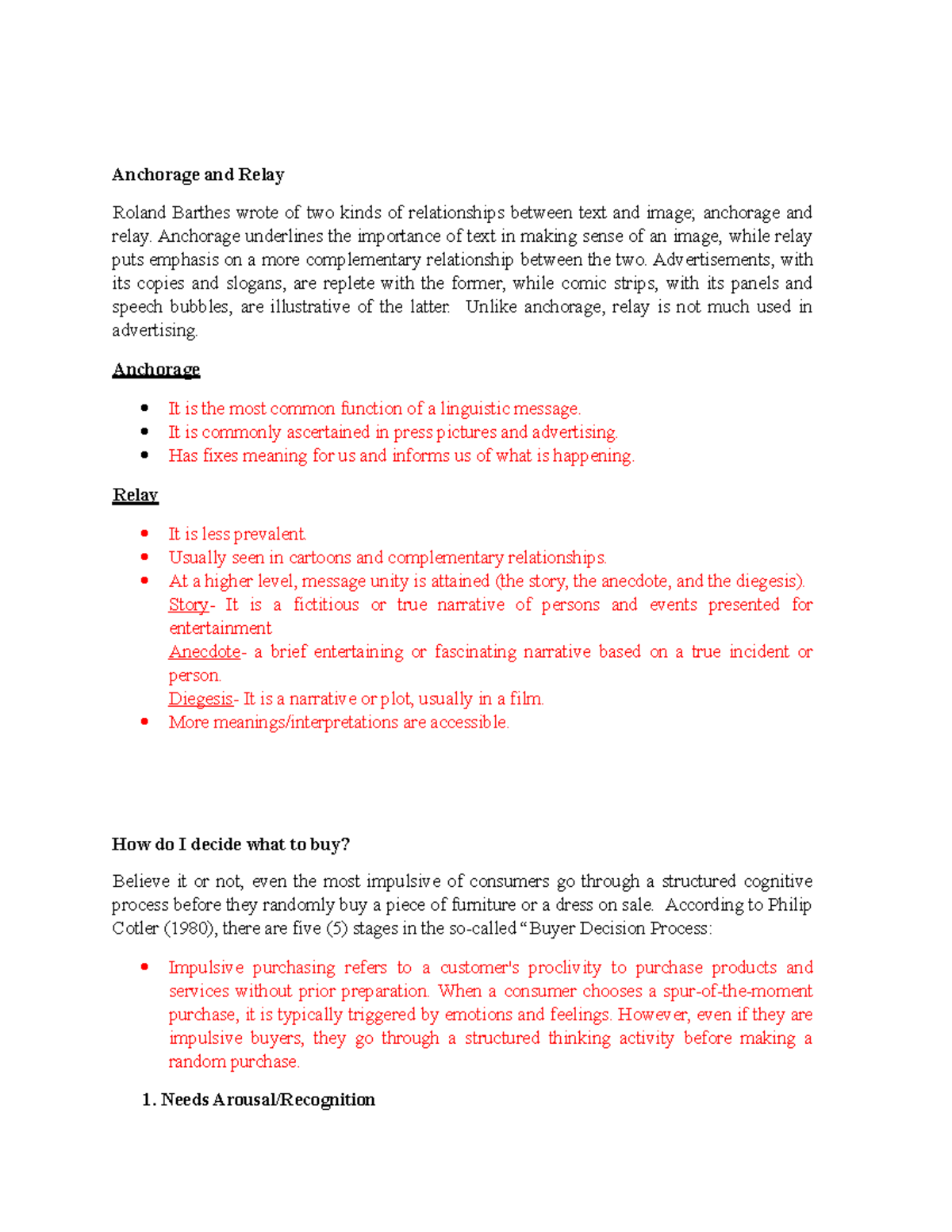 Part-3-answer - notes,/quiz/sw - Anchorage and Relay Roland Barthes ...