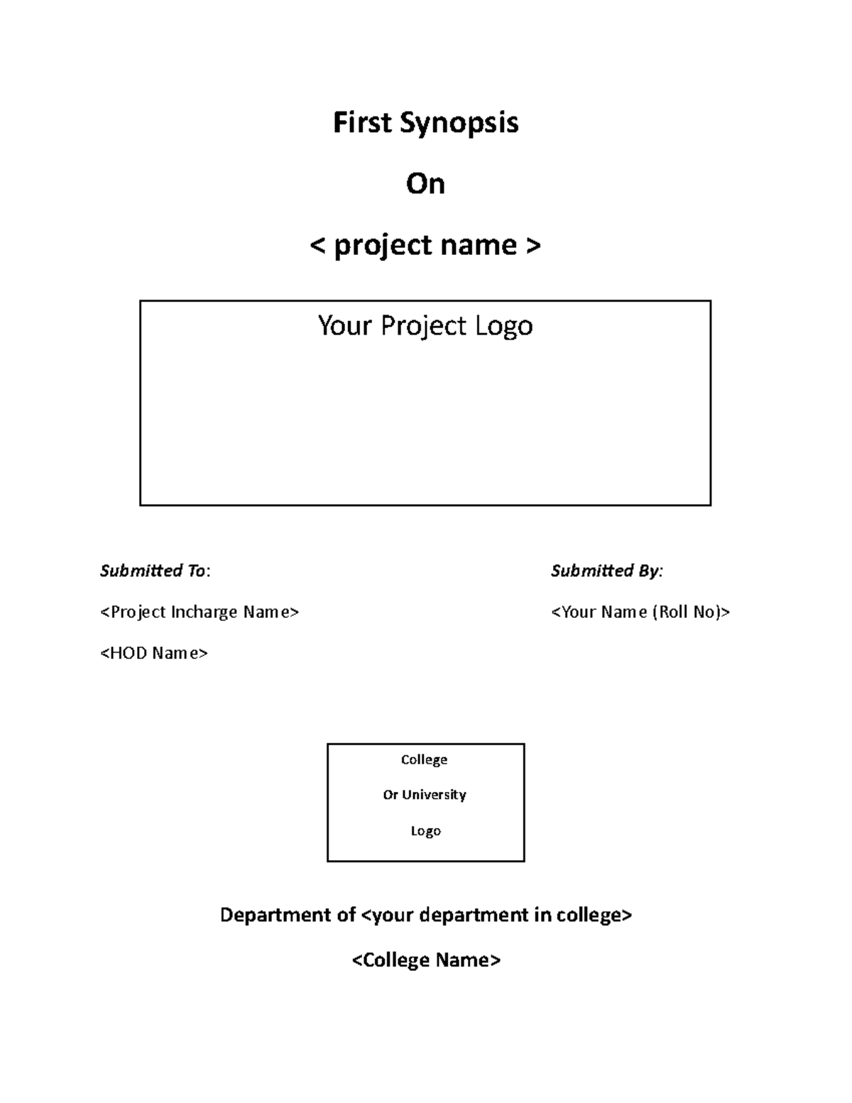 Samplefirst Synopsis(java)gndu - First Synopsis On Submitted To ...