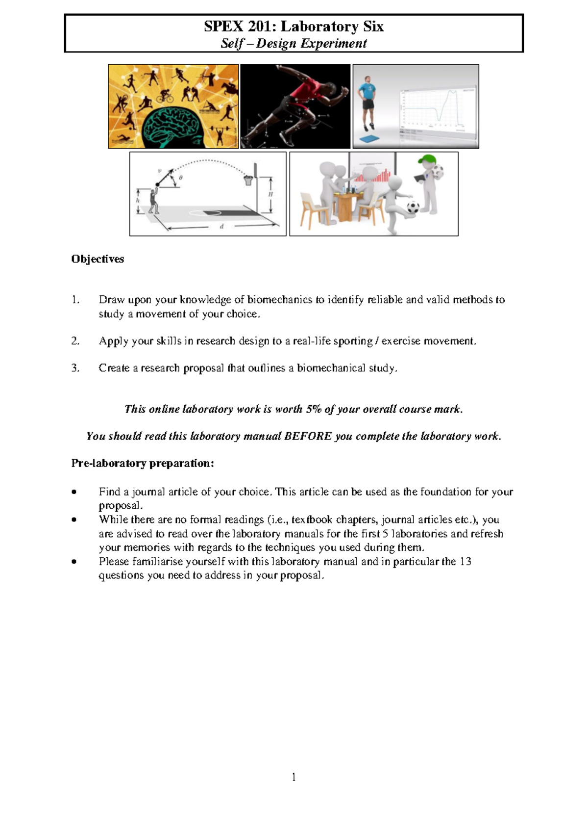 SPEX 201 Lab 6 - Self-design Experiment - Student 2023 - Online - SPEX 201: Laboratory Six Self ...