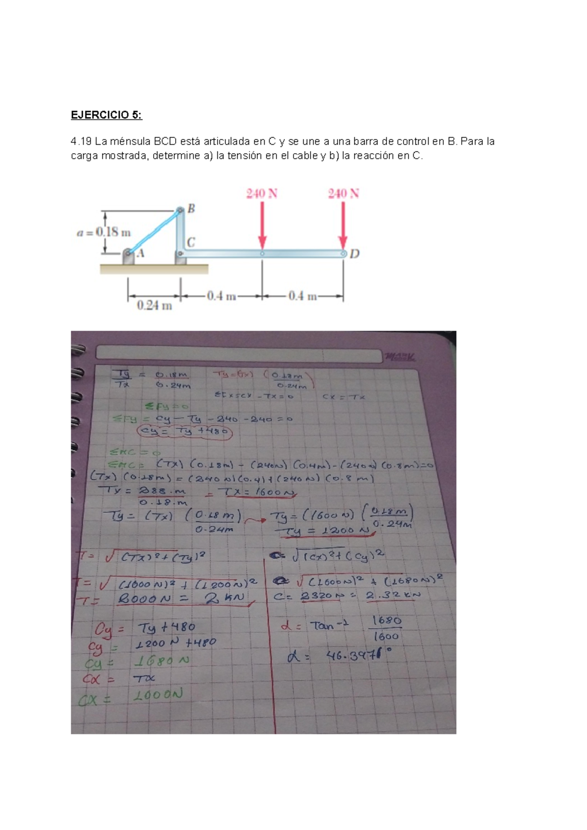 Alista ESAS Lineas CTM - 4 La ménsula BCD está articulada en C y se une ...
