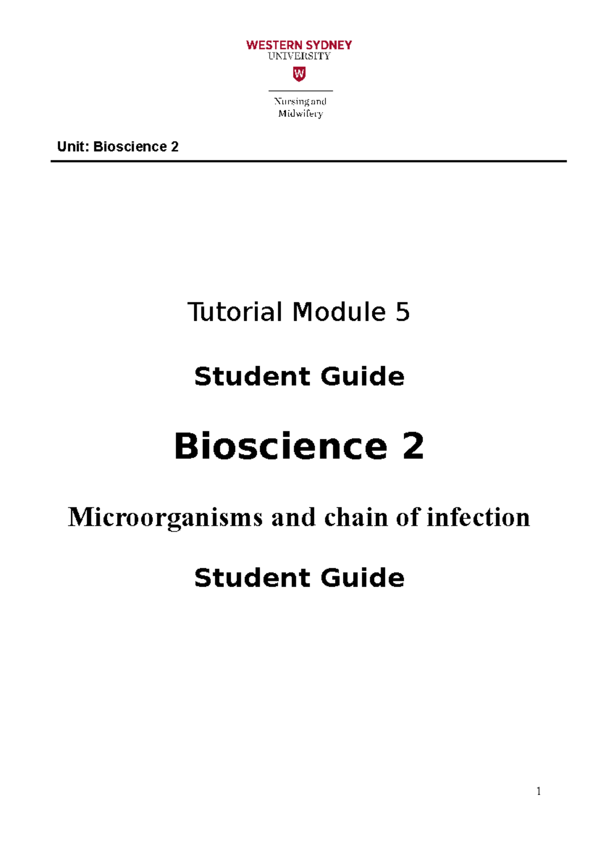 Module 5 Tutorial- Transmission of communicable diseases - Tutorial ...