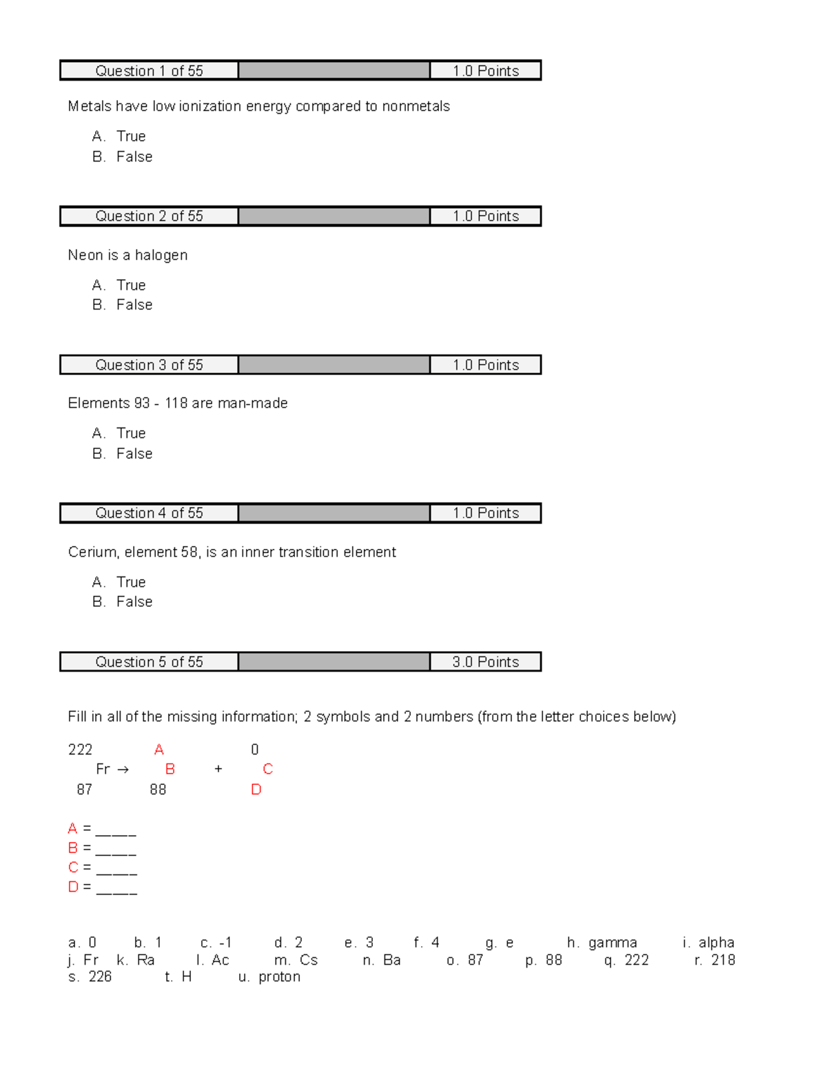 Unit 2 Exam - Exam Questions for Unit 2 Exam 2 - Metals have low ...
